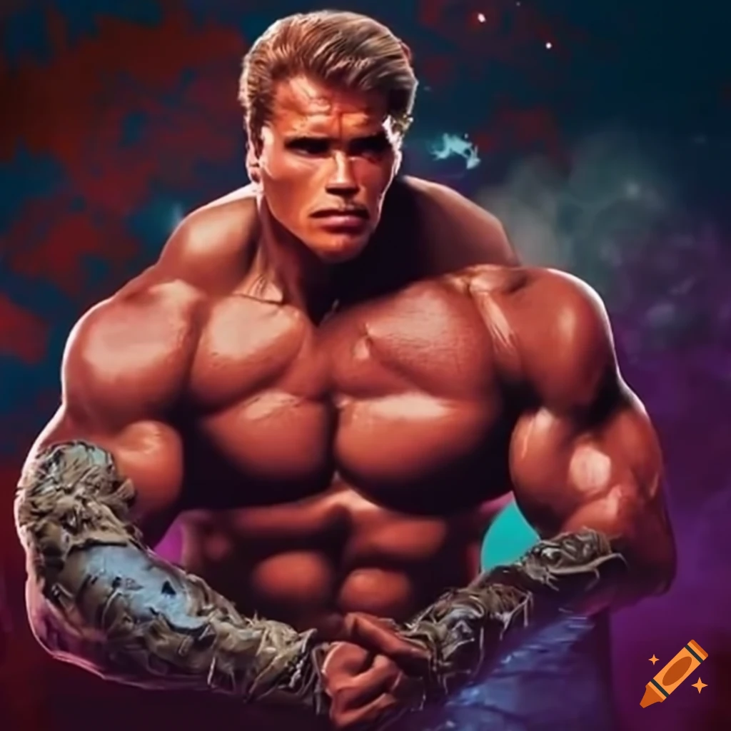 Artistic representation of a demigod of Zeus and Arnold Schwarzenegger ...