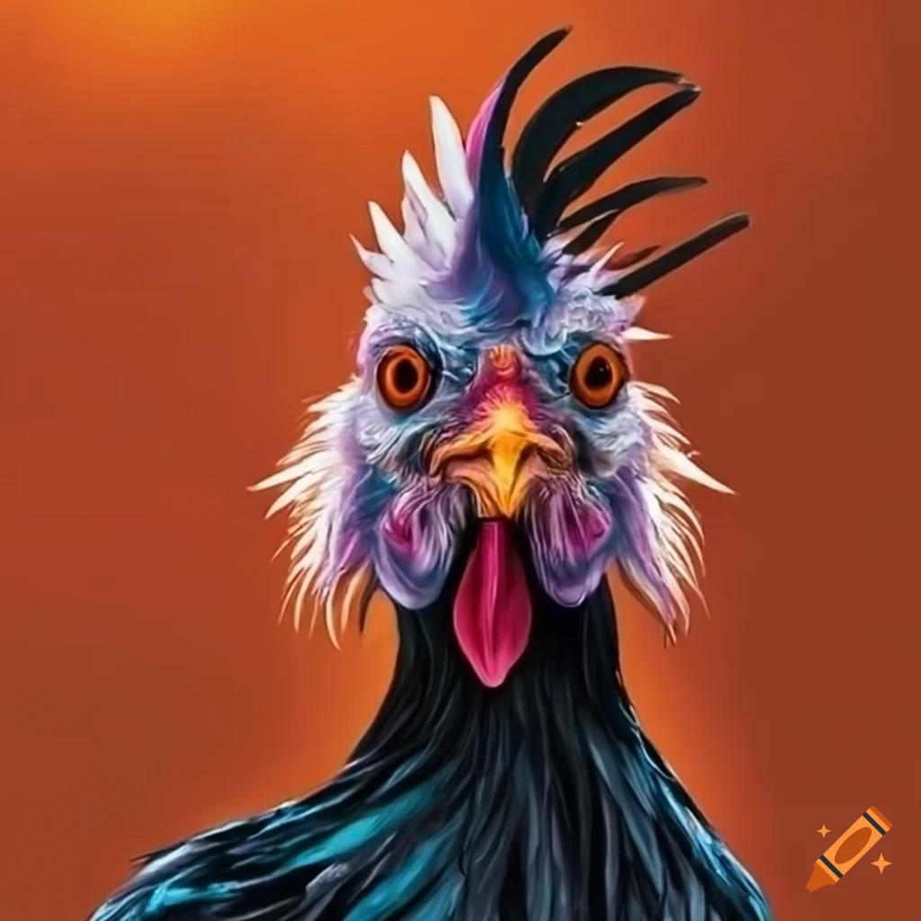 Unique punk chicken artwork on Craiyon