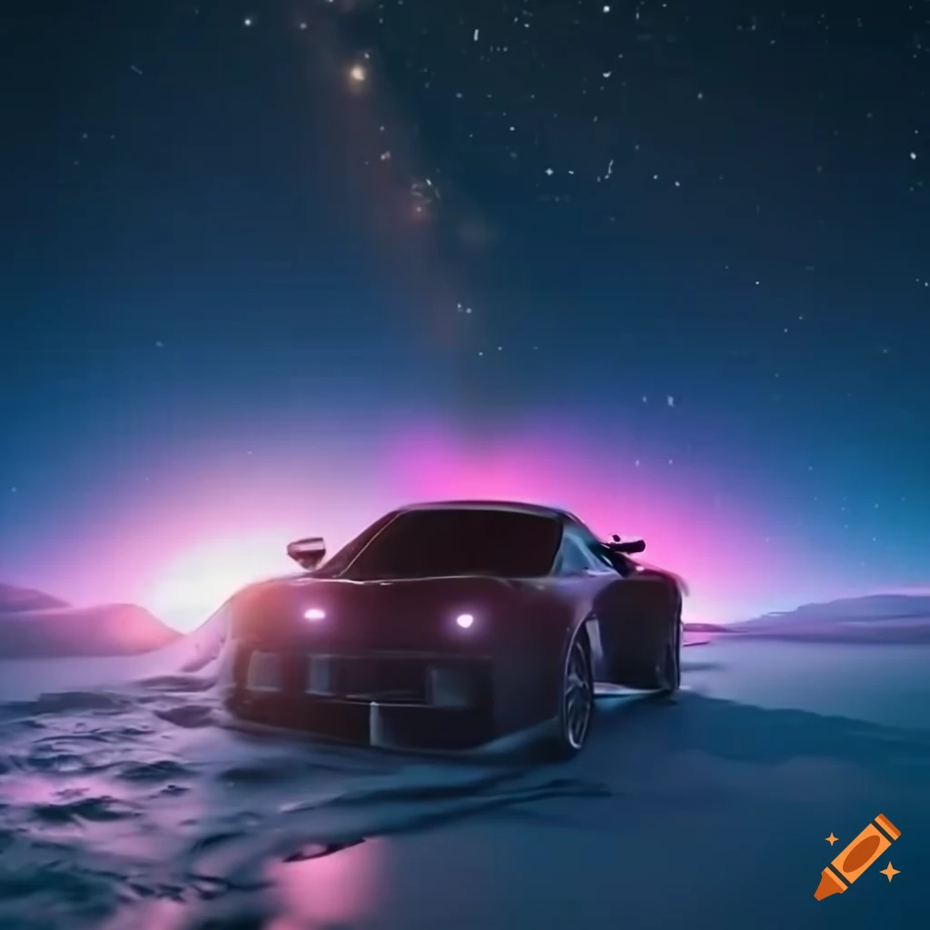 Modern car in space 4k wallpaper on Craiyon