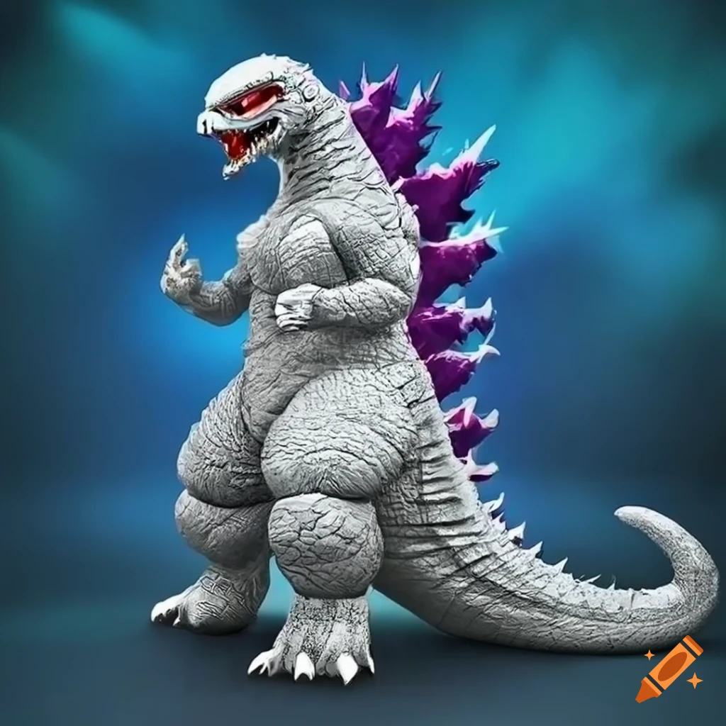 Silver-Gray Godzilla as a Dragonball Z character made of Zircon ...