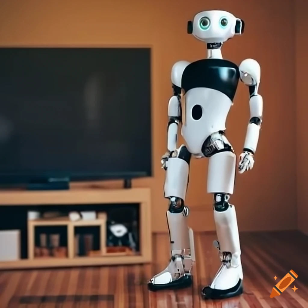 Humanoid robot in a casual home living room on Craiyon