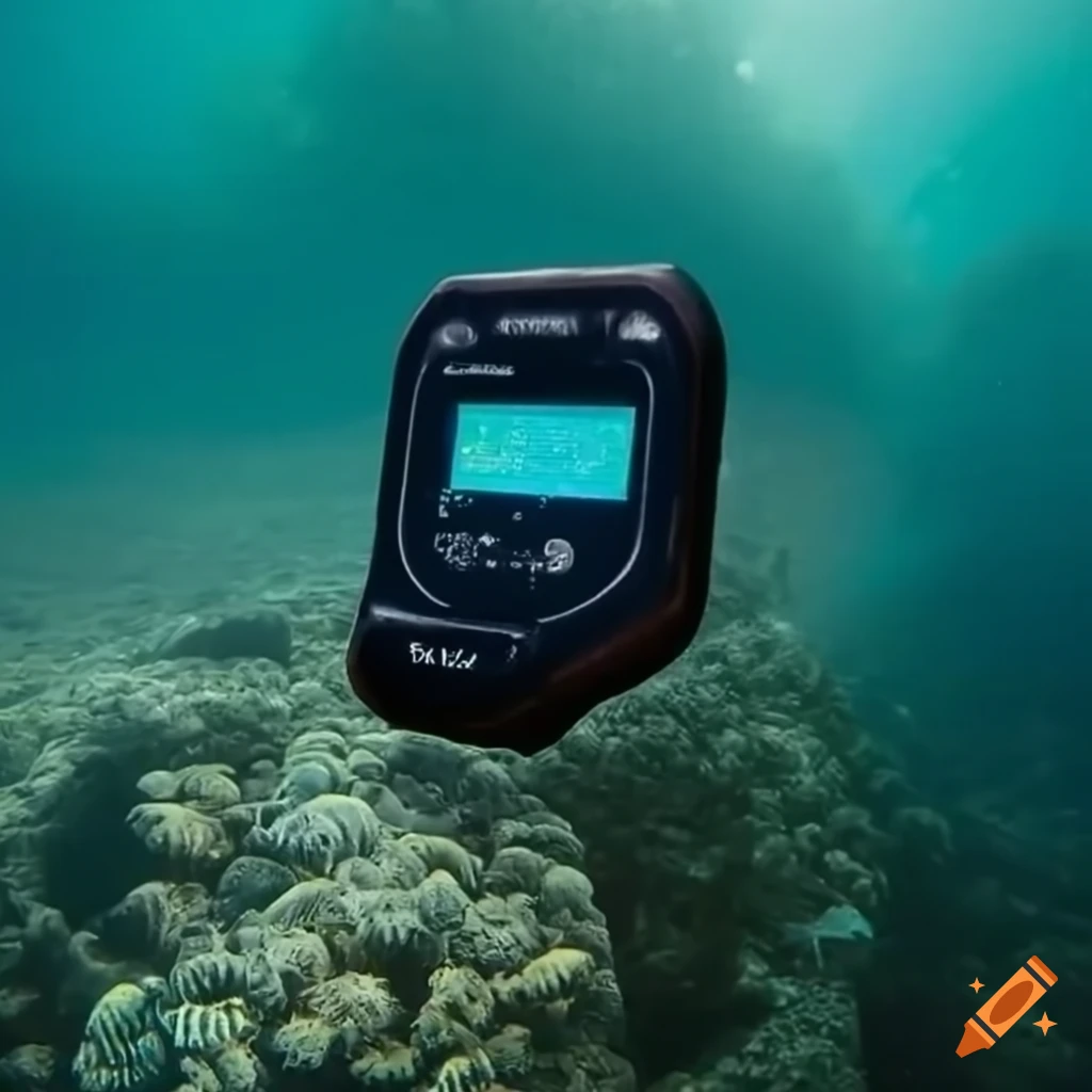 Handheld depth finder underwater on Craiyon