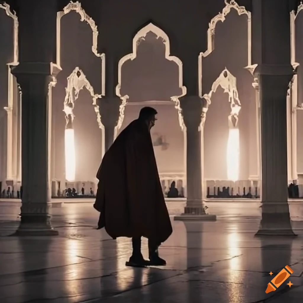 Men going to mosque at night on Craiyon