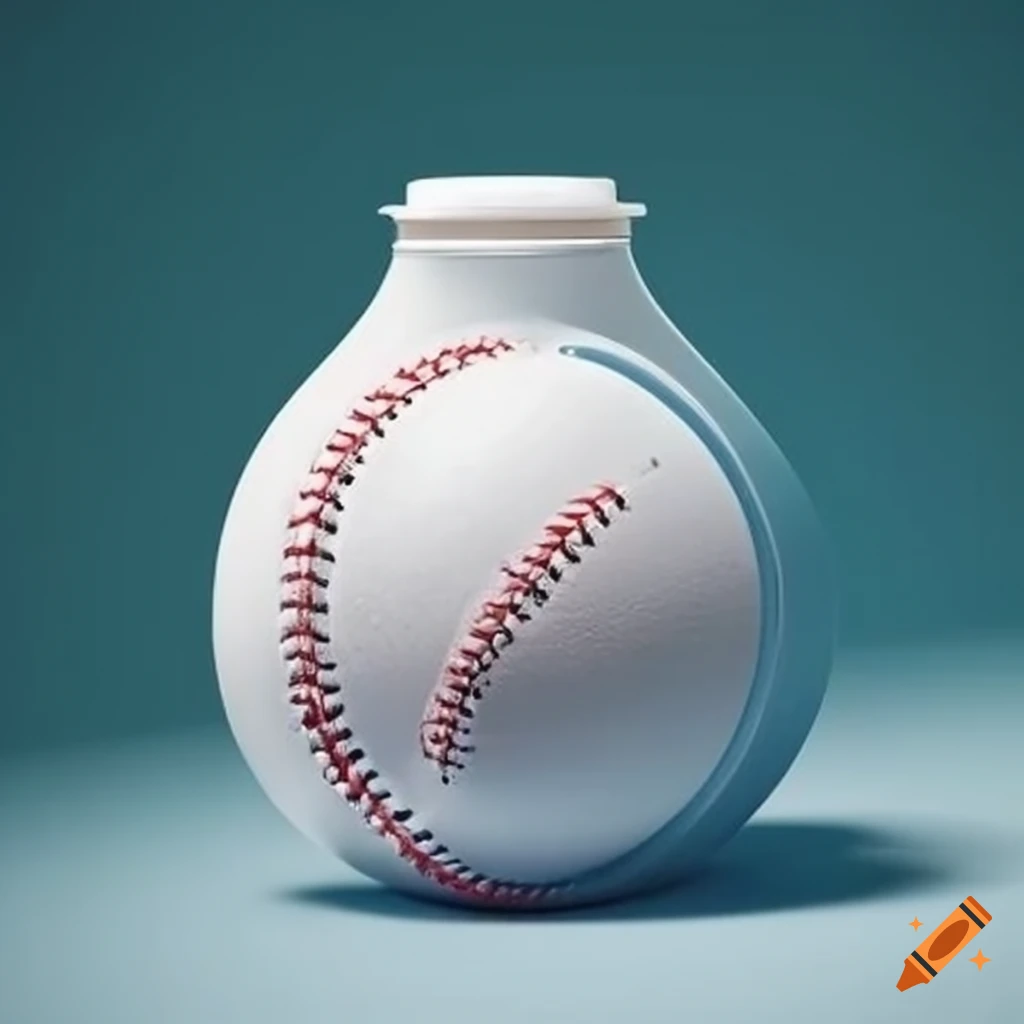 Innovative painkiller pill bottle designed as a baseball on Craiyon