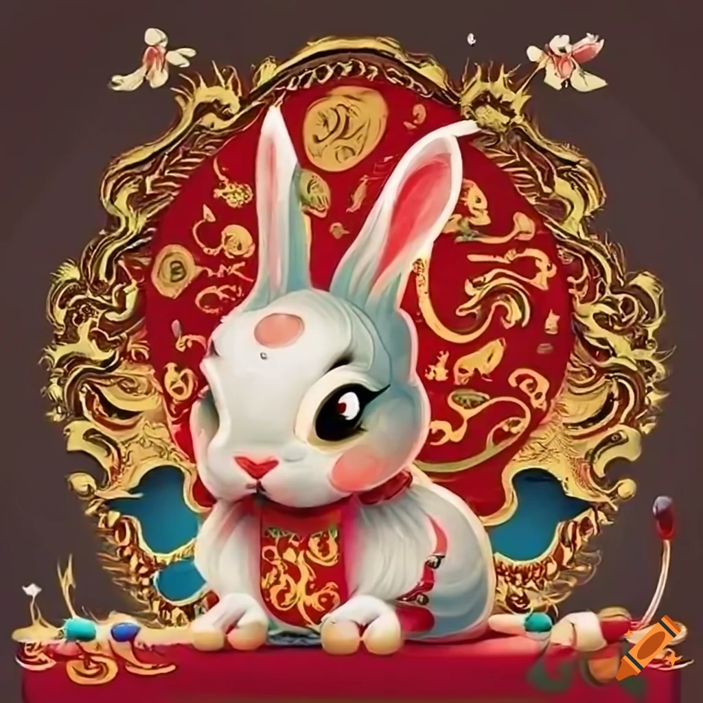 Rabbit in the year of the dragon for lunar new year on Craiyon