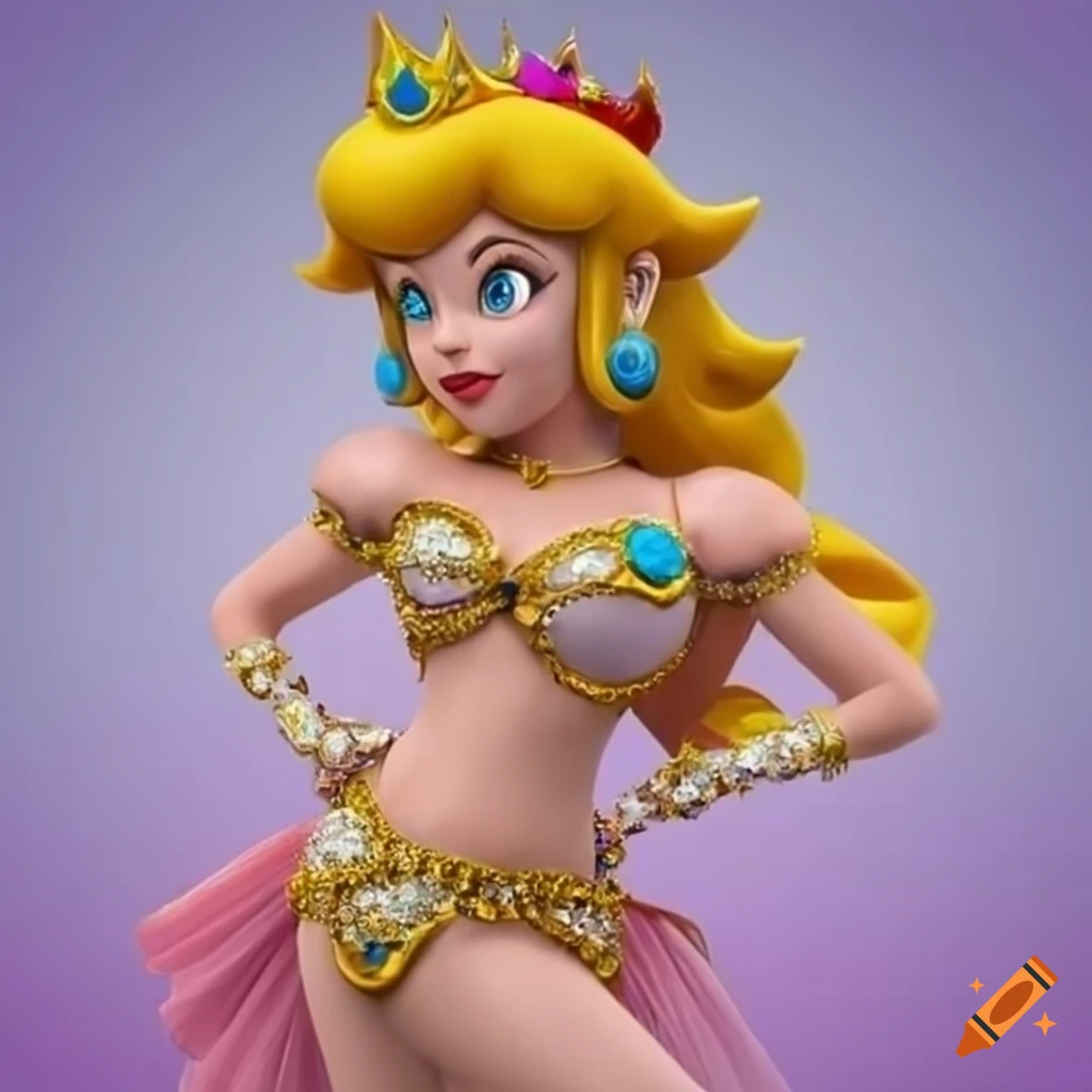 Princess peach wearing a belly dancer outfit on Craiyon