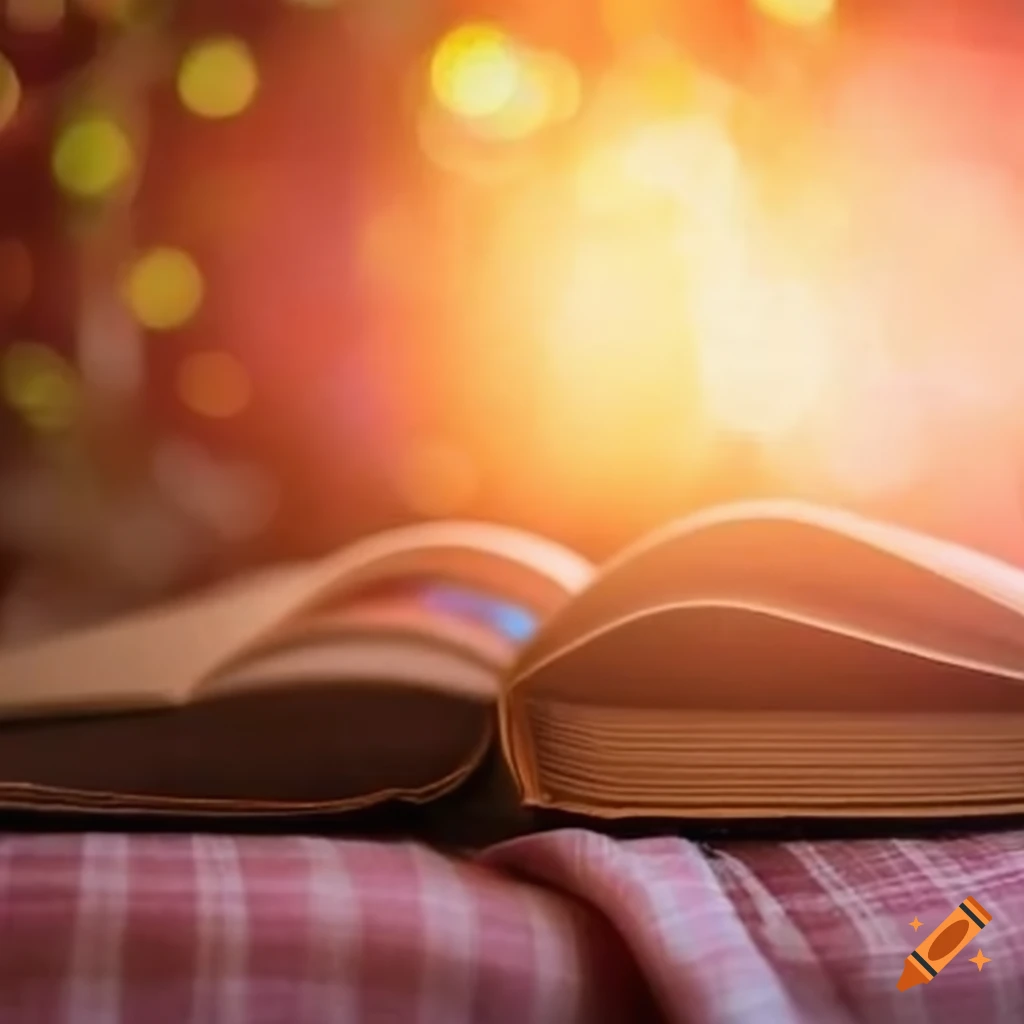 Book and plaid in the background on Craiyon