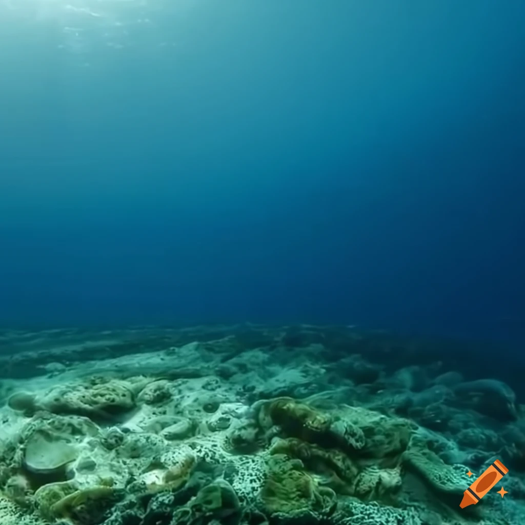 Intriguing deep underwater ocean ecosystem landscape on Craiyon