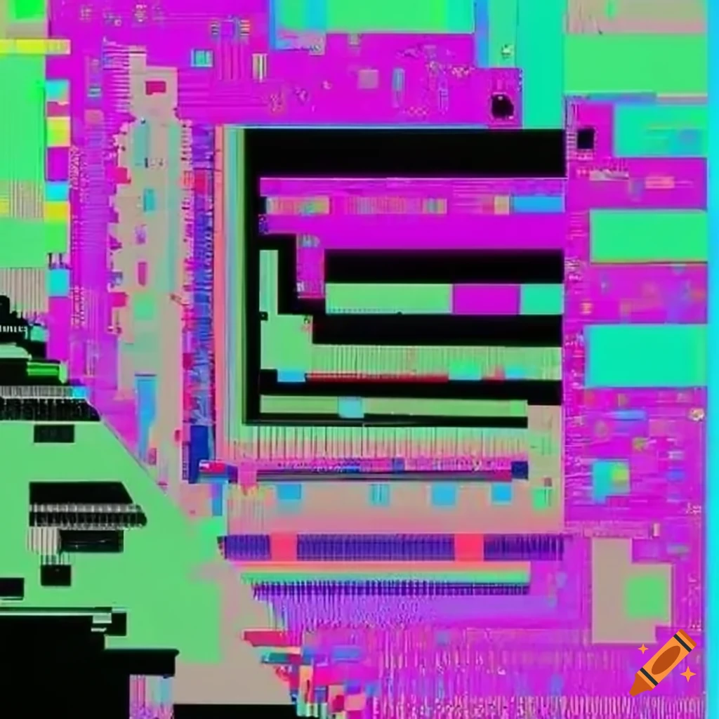 Glitchcore corrupted screen on Craiyon