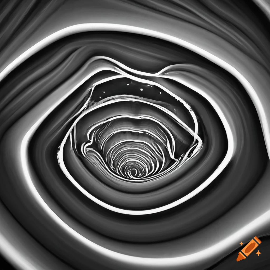 Black and white spiral pattern on Craiyon