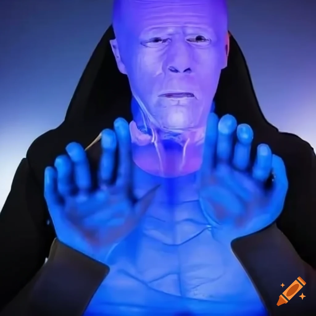 Blue man in a futuristic car in a silver world on Craiyon