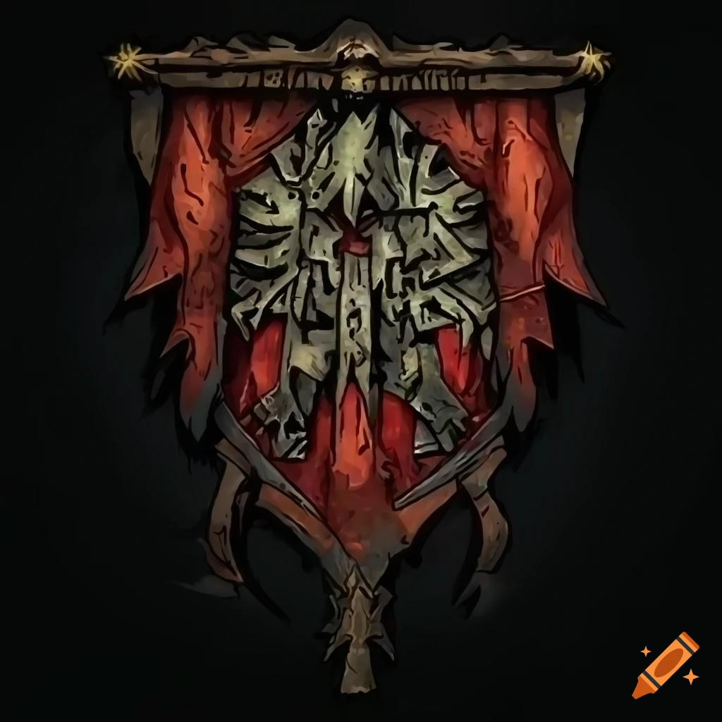 Glorious war banner in the style of Darkest Dungeon fantasy artwork on ...