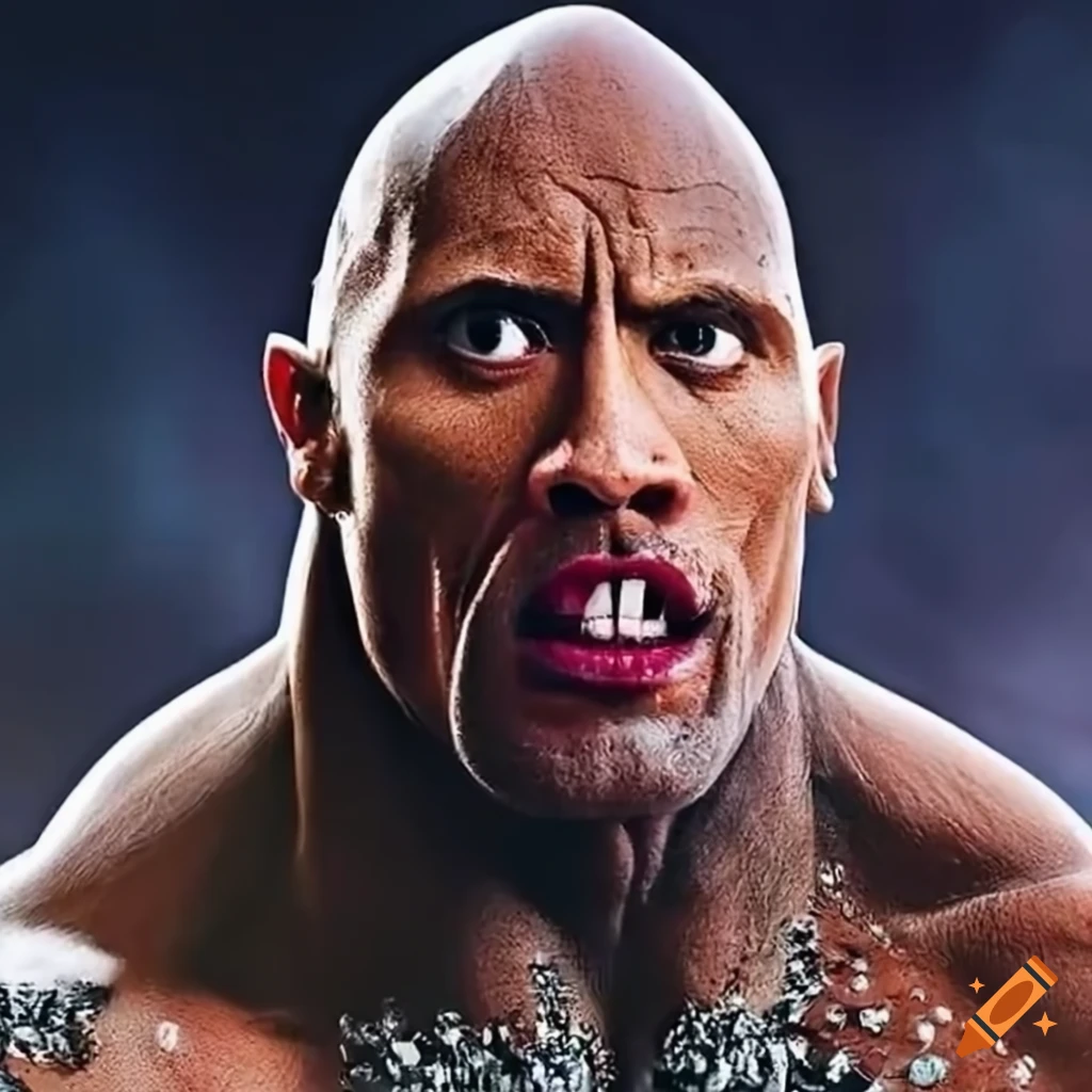 Humorous meme with dwayne johnson on Craiyon