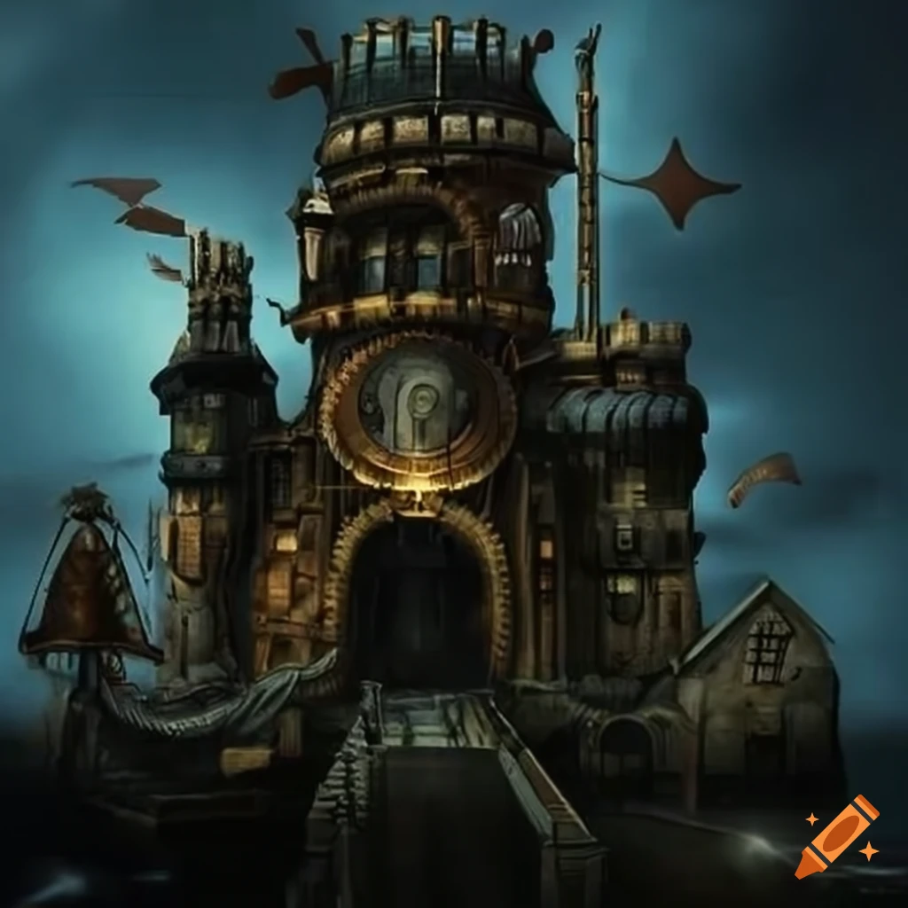 Steampunk fortress on Craiyon
