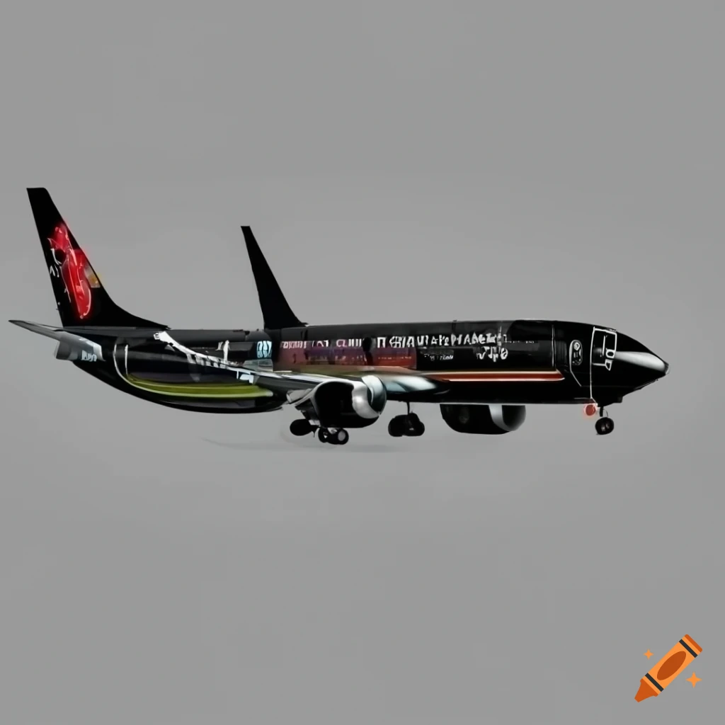 Boeing 737-800 ng in full black livery on Craiyon
