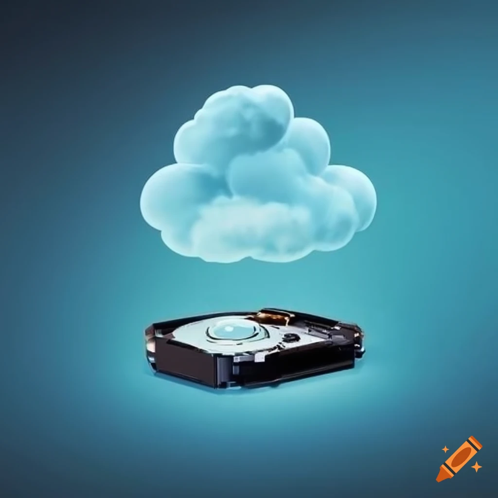 Cloud-based hard drive storage concept on Craiyon