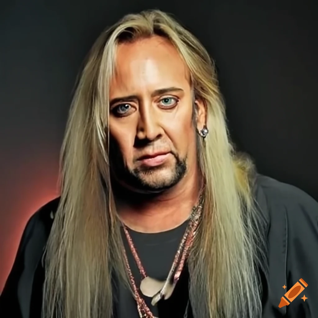 Nicolas cage in vince neil attire on Craiyon
