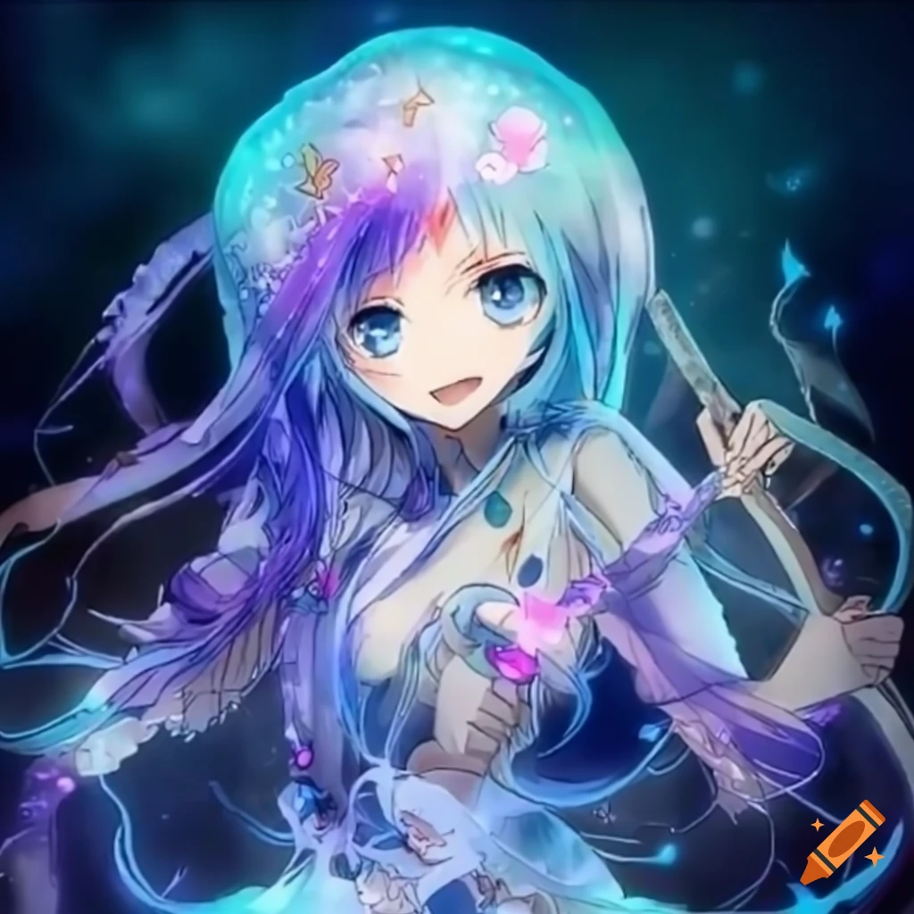 Japanese anime characters with vivid colors and fantasy elements on Craiyon