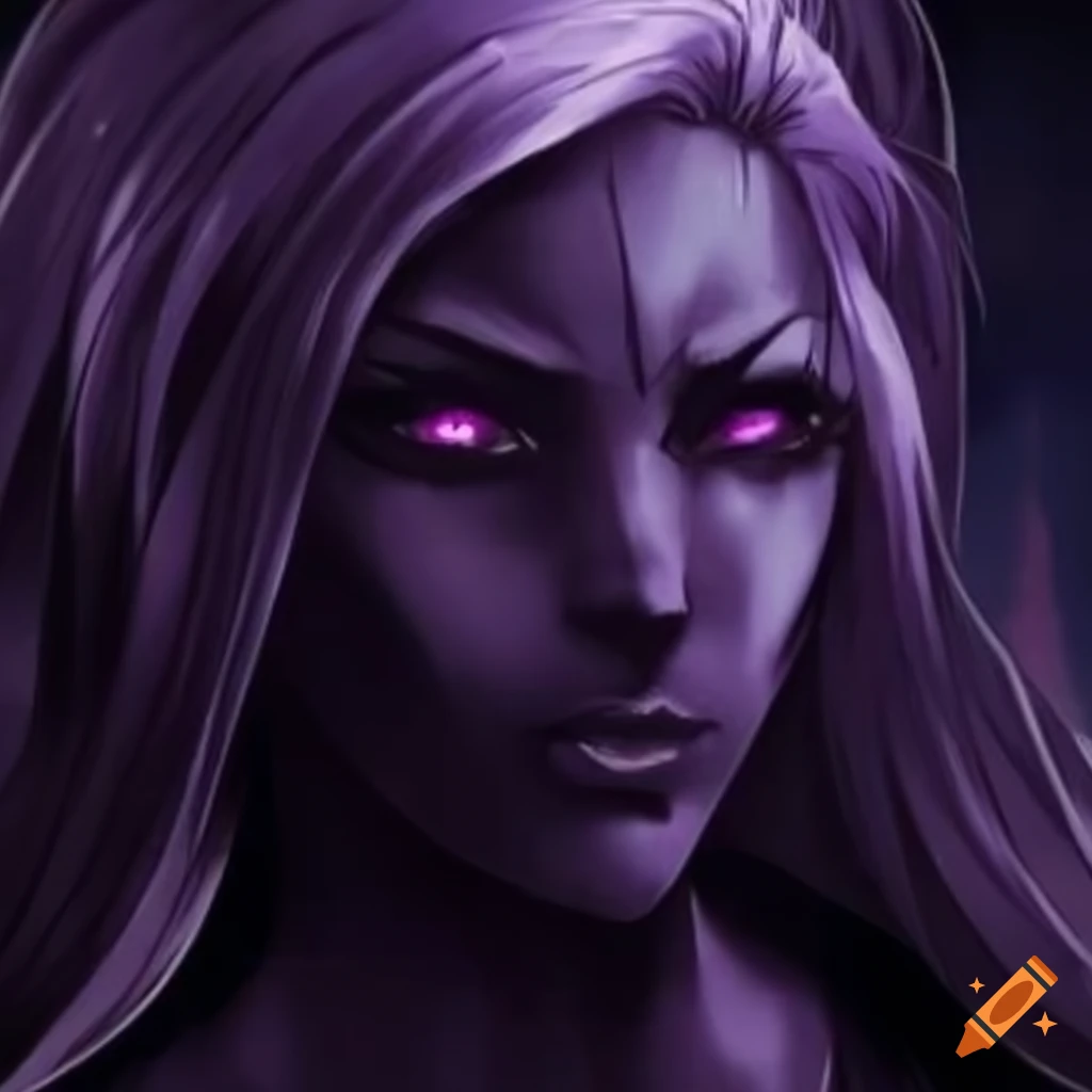 Drow lady on Craiyon