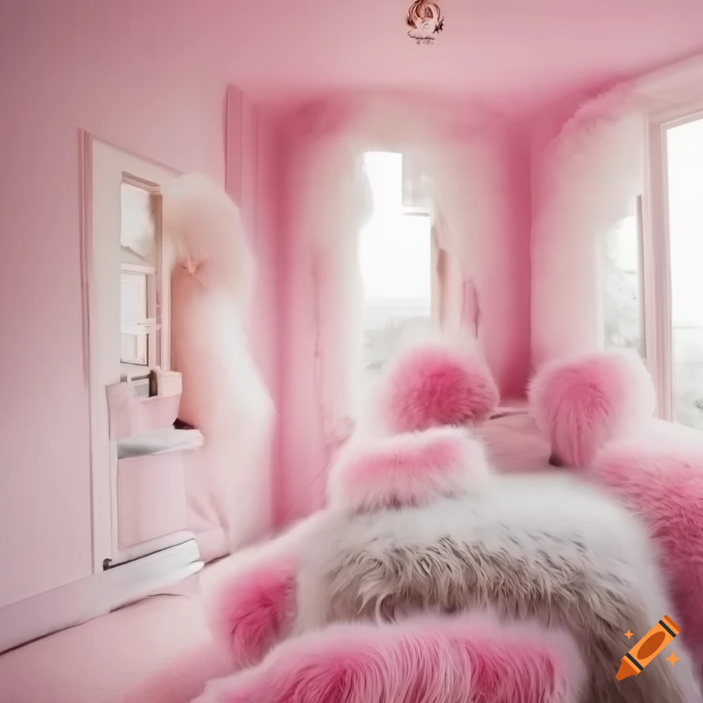 Fluffy room with pastel colors on Craiyon