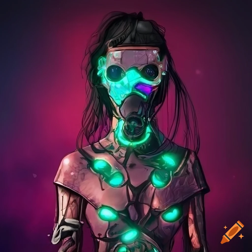 Digital illustration of a biopunk family in a futuristic biopunk ...