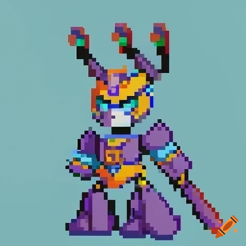 Medabot pixel art on Craiyon