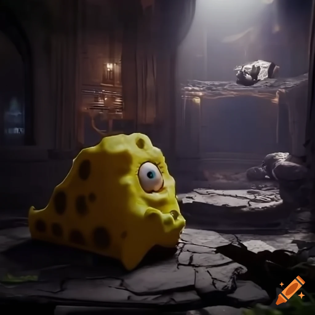 Artistic Rendering Of Spongebob Squarepants With George Costanza In