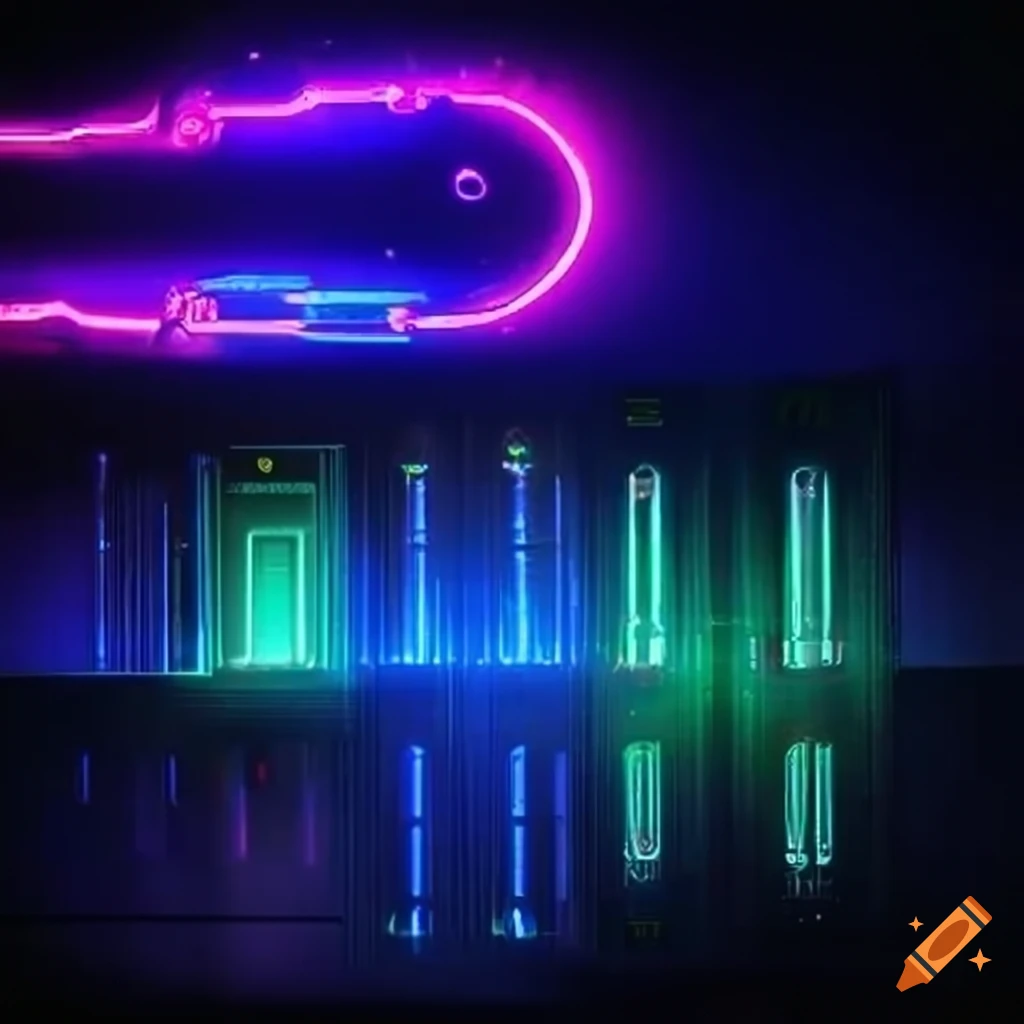 Neon spectral audio sound wave analyzer on Craiyon