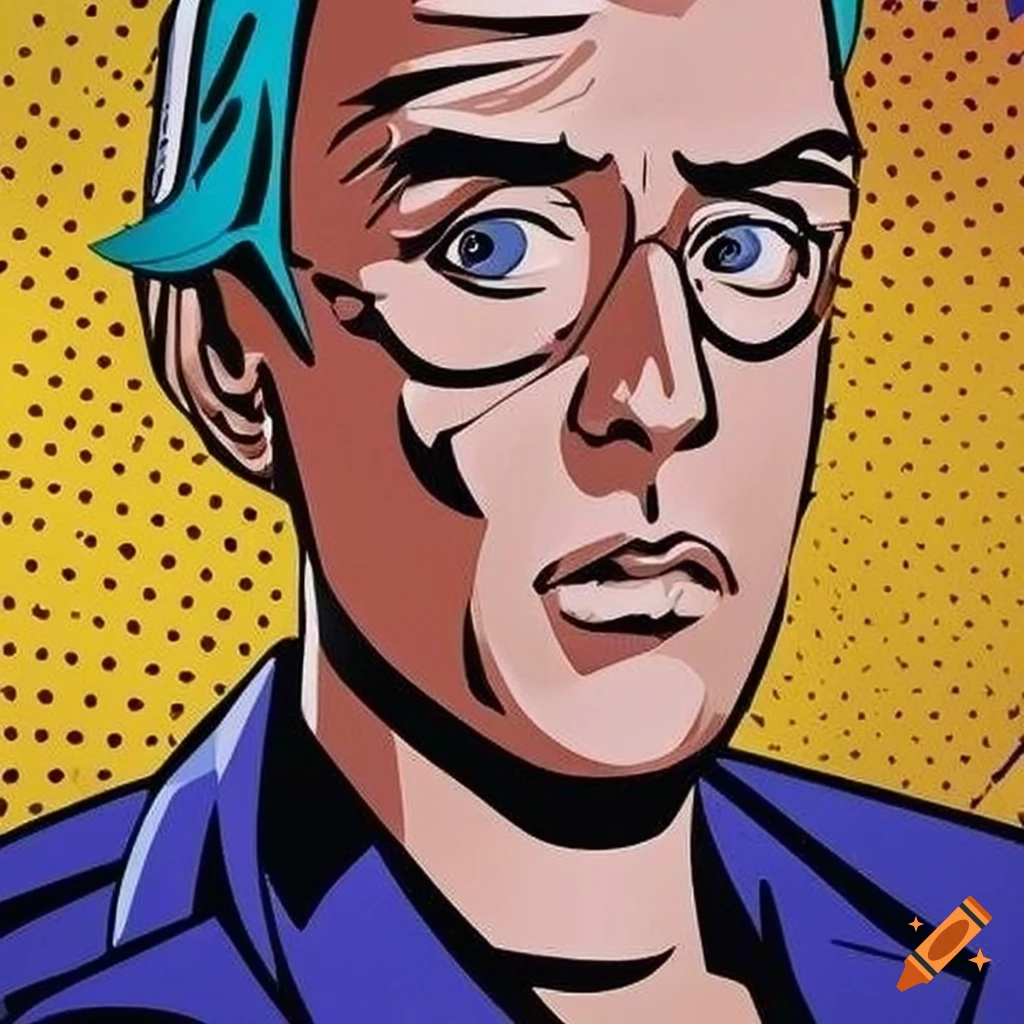 Colorful comics illustration of a lie detector device in the style of ...