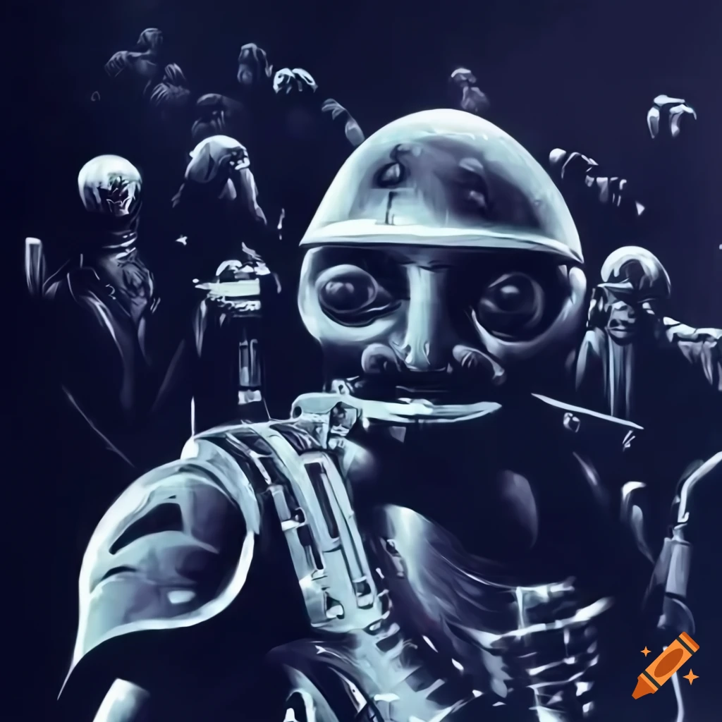 Martian military parade in a futuristic crowded city on Craiyon