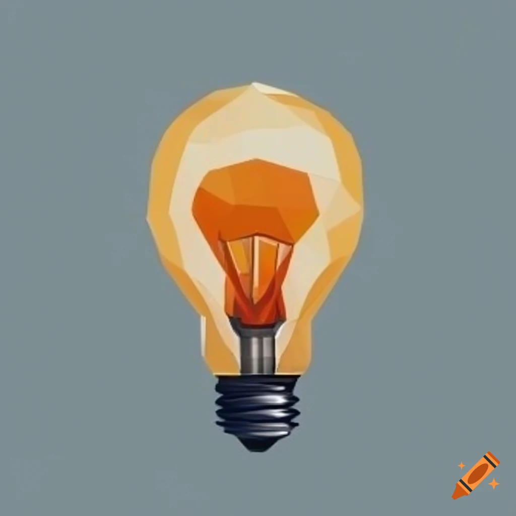 Low poly lightbulb logo design on Craiyon