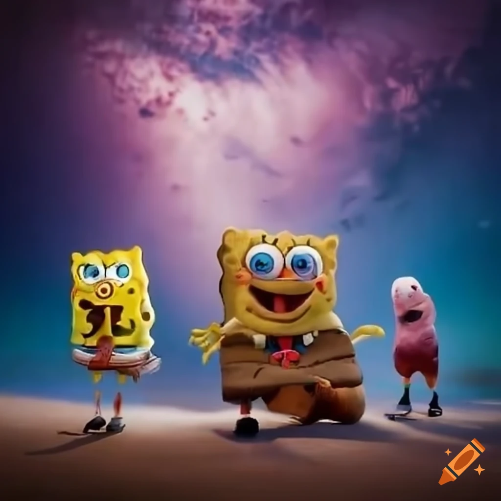Artistic rendering of SpongeBob SquarePants with George Costanza in ...