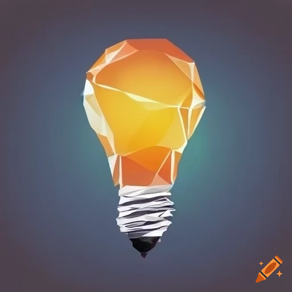 Low poly lightbulb logo on Craiyon
