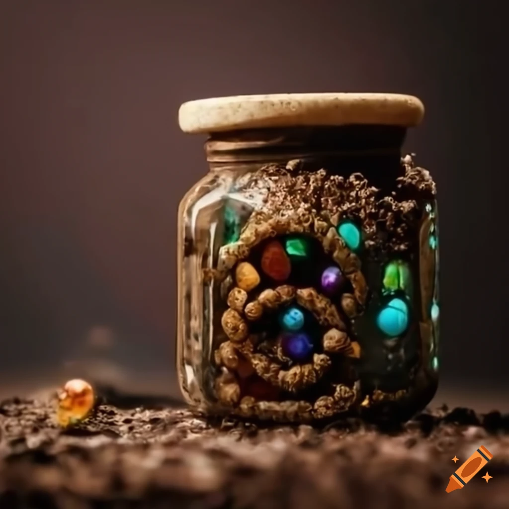 Jar of jewels unearthed from the ground on Craiyon