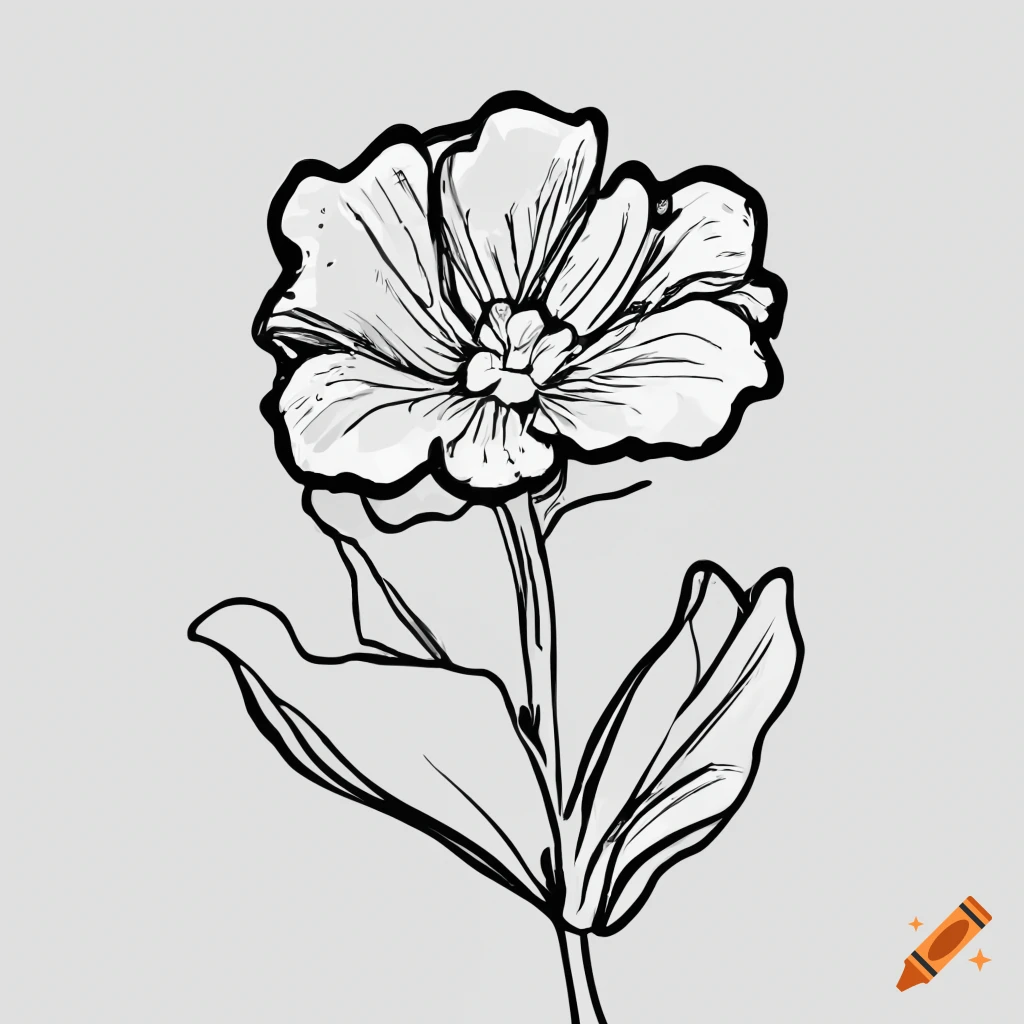 Primrose cute line drawing icon on Craiyon