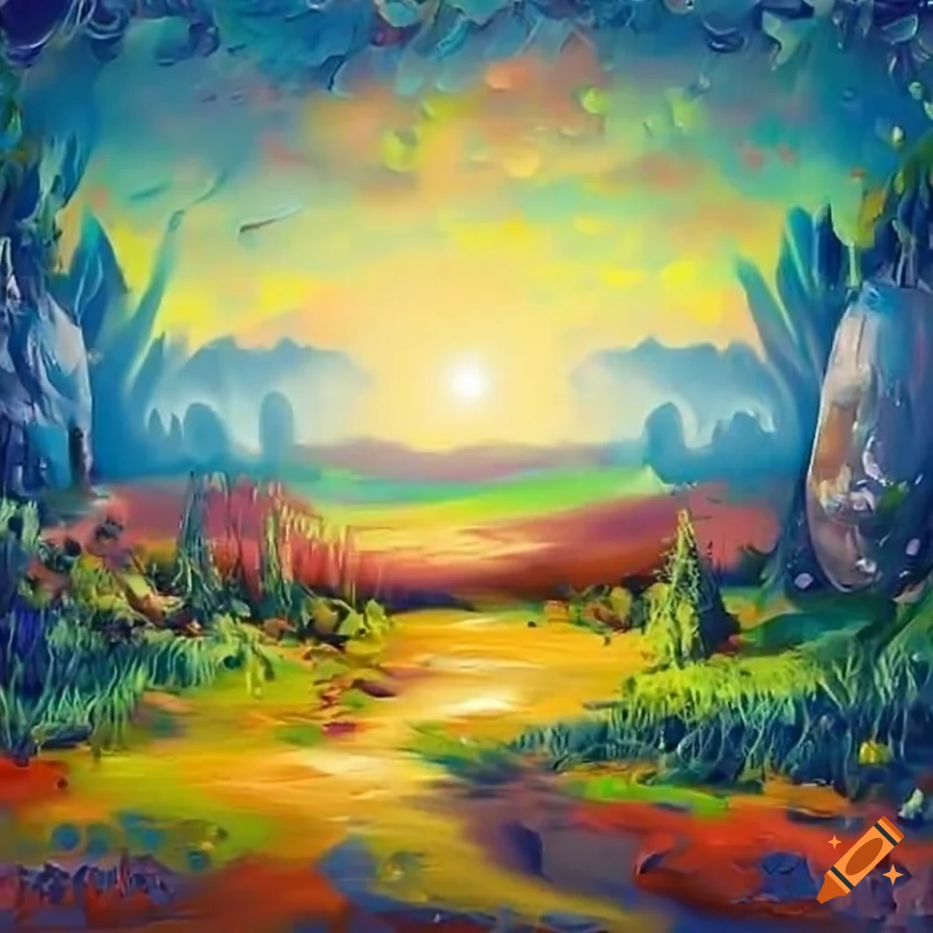 Bright and happy make believe land on Craiyon