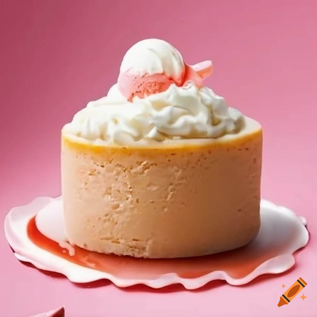 Steamed rice cake with ice cream topping on Craiyon