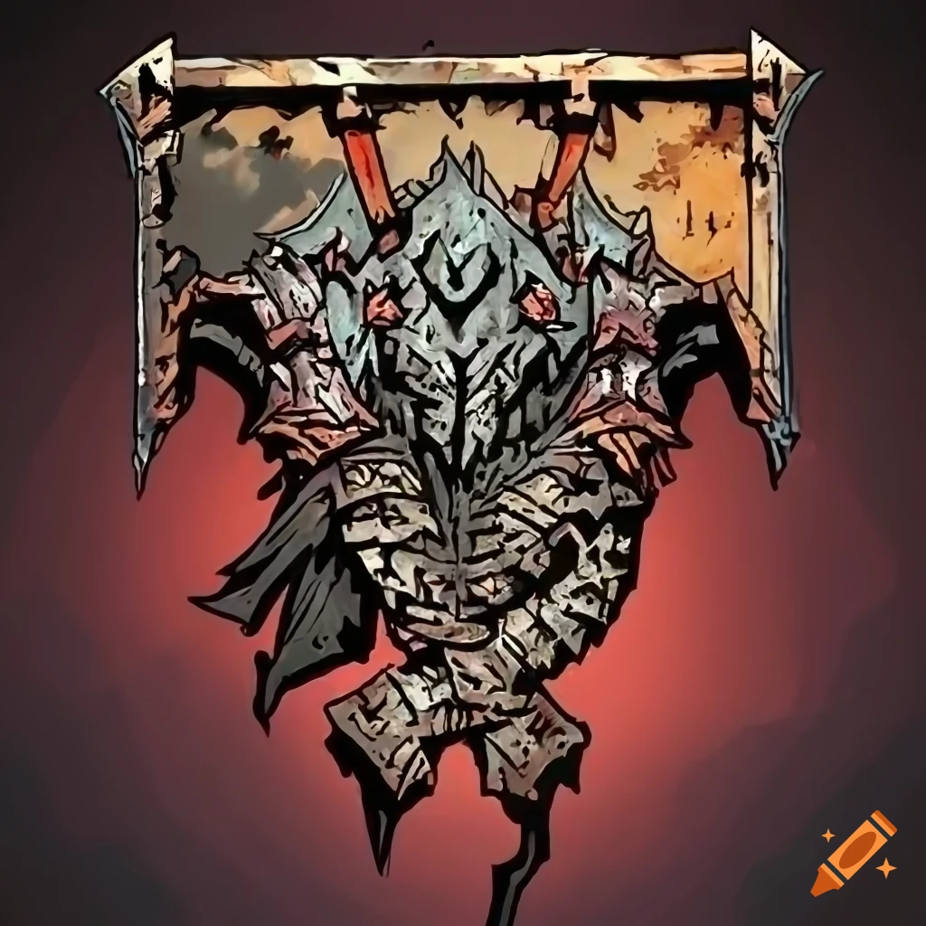 Ornate glorious war banner in the style of fantasy artwork on Craiyon