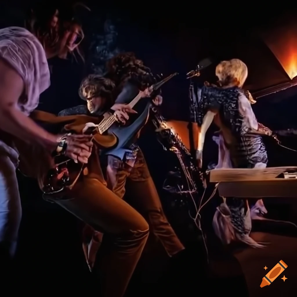 Funk band performing on the moon on Craiyon