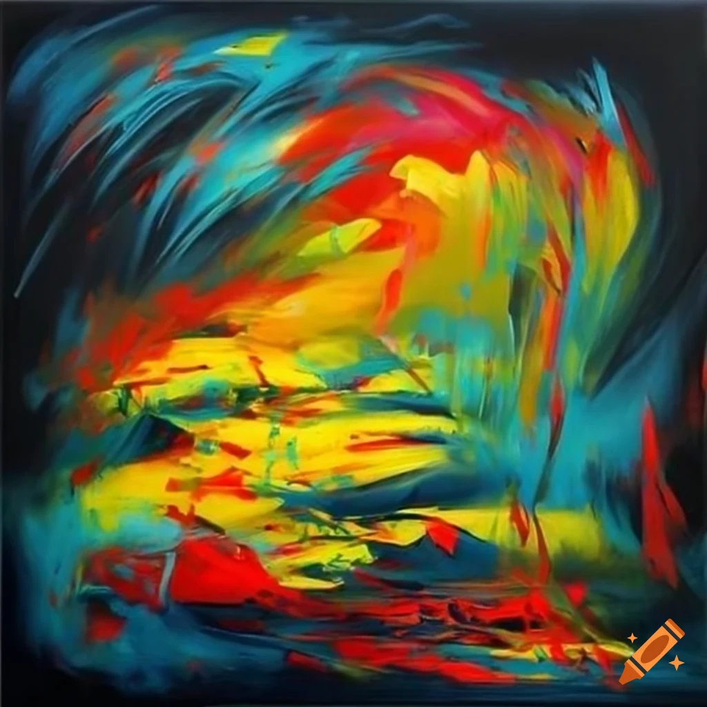 Abstract painting portraying emotions of rage, sadness, regret ...