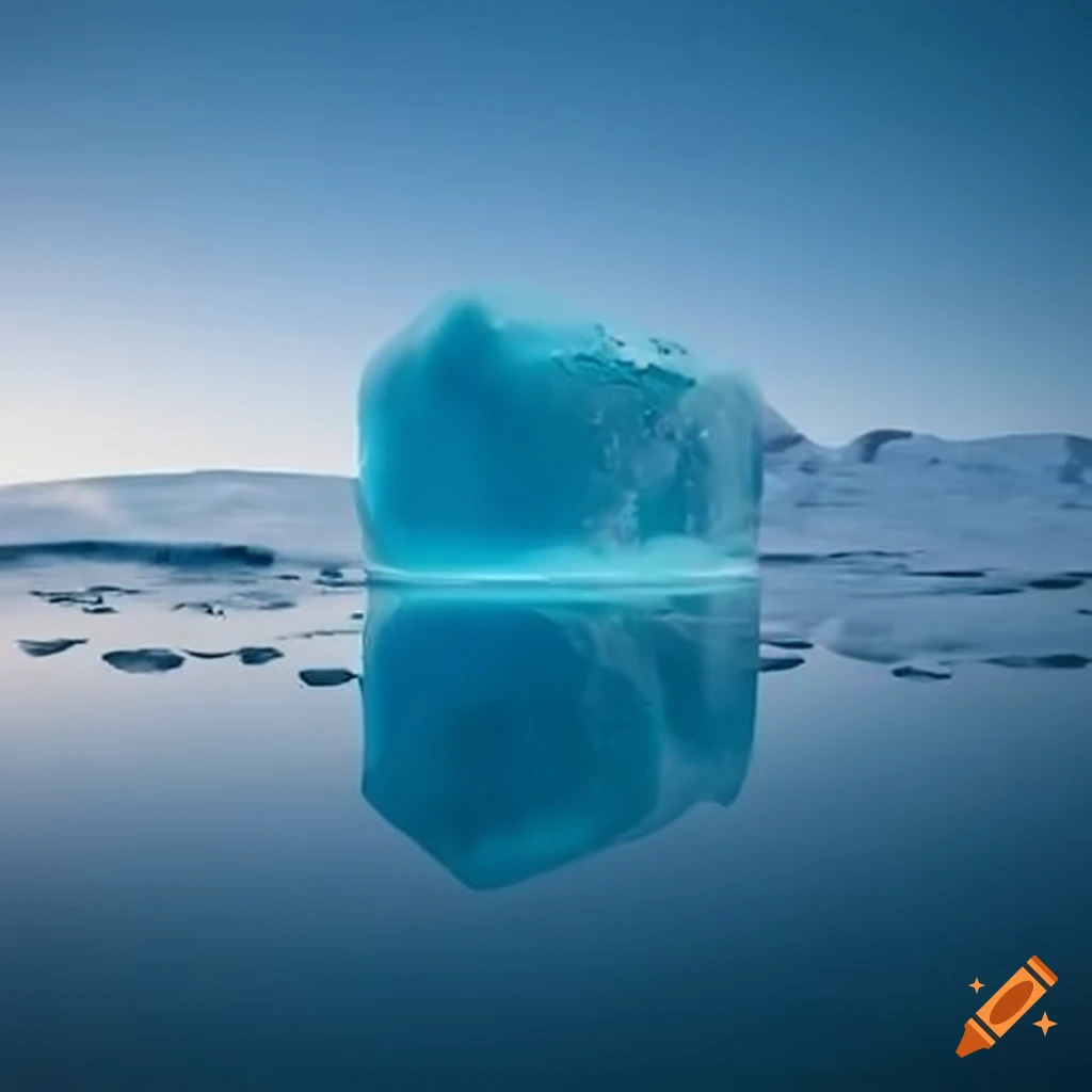 Person standing on an ice cube on Craiyon