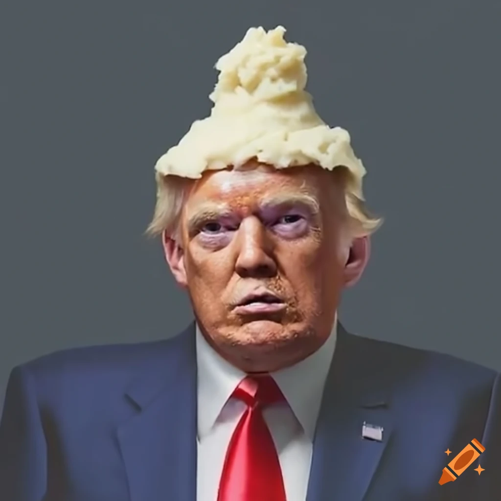 Satirical depiction of a person with mashed potatoes dumped on their ...