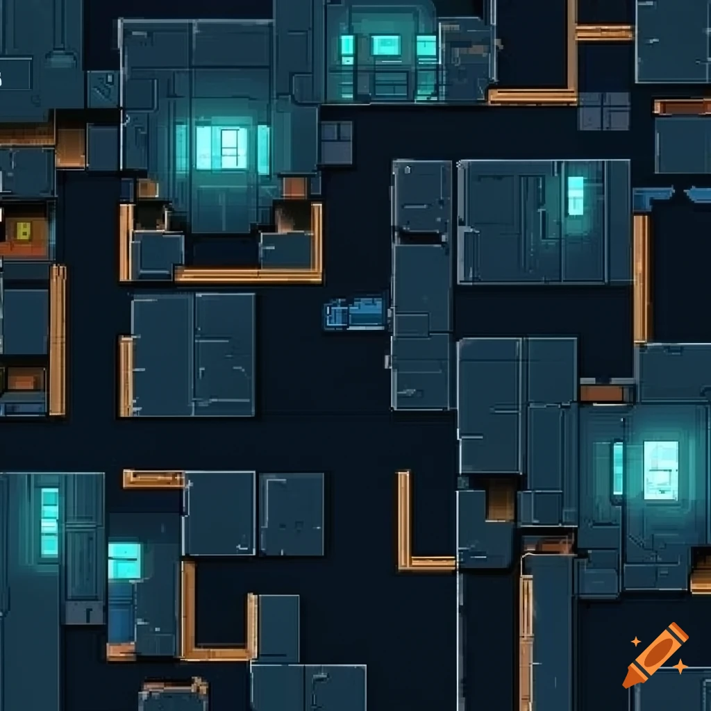 Sci-fi future top down 2d tileset on Craiyon
