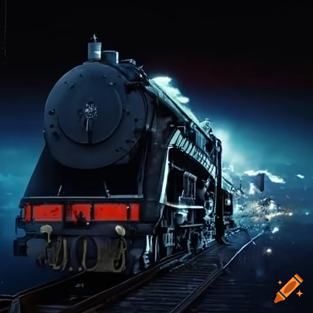 Steam locomotive in space on Craiyon