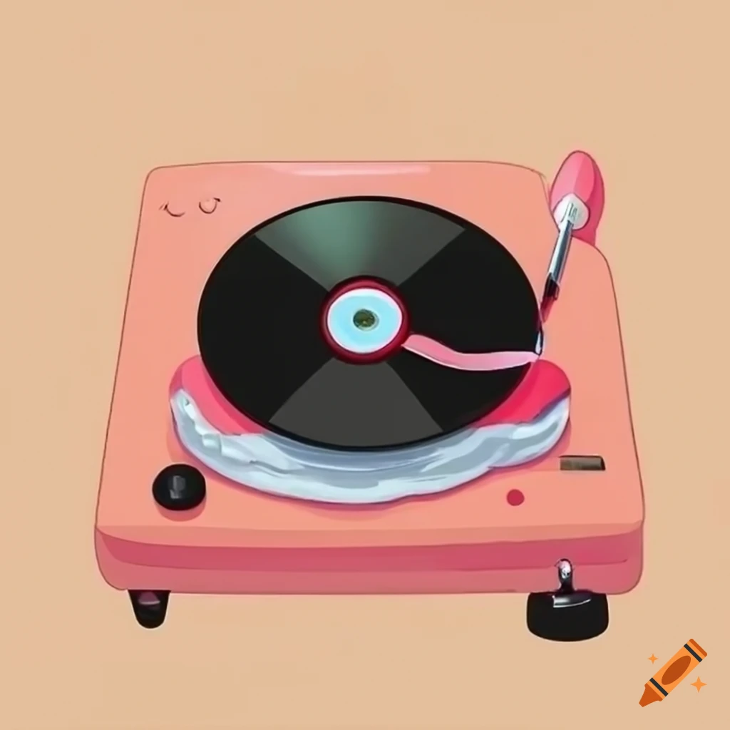 Kawaii record player on Craiyon