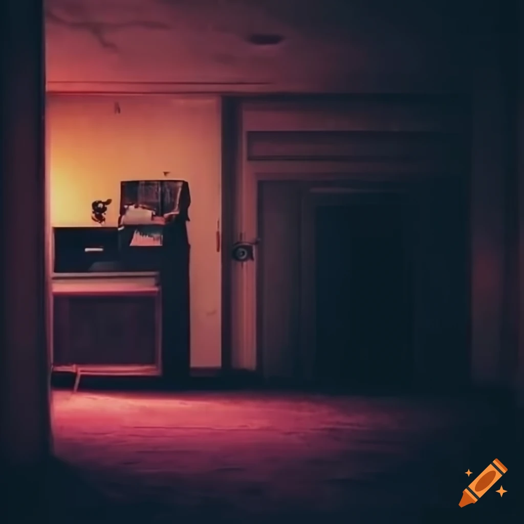 90s style liminal space with old vhs vibe in a creepy garage on Craiyon