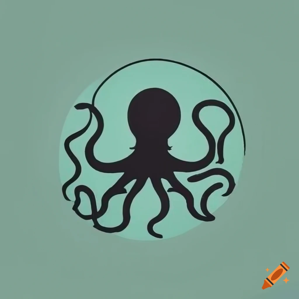 Round octopus aesthetic logo on Craiyon