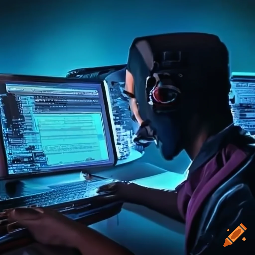 Programmer at work on Craiyon