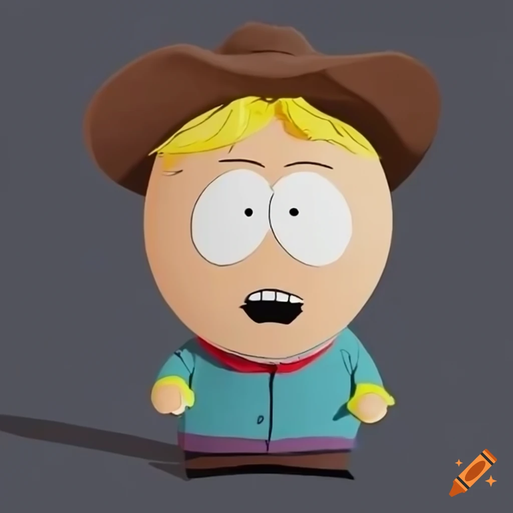 Butters dressed as a cowboy in the wild west with a whisky bottle on ...