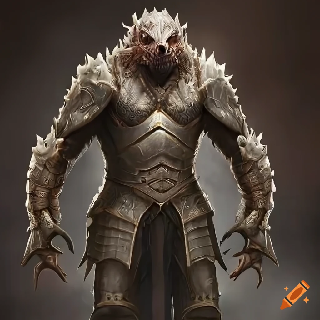 Detailed and realistic creature in knight armor on Craiyon